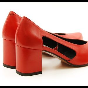 Audley | Shoes | Audley Red Cut Out Pumps | Poshmark